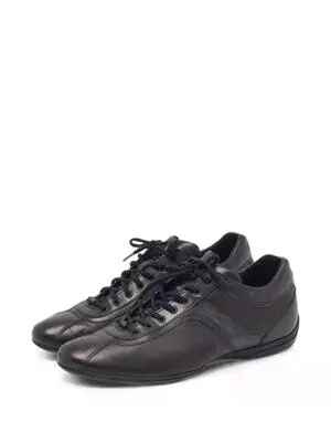Santoni Leather-trim Lace-up Sneakers
