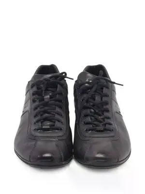 Santoni Leather-trim Lace-up Sneakers