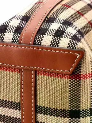 Burberry London Tote Vintage Check Canvas Mini Shoulder Bag