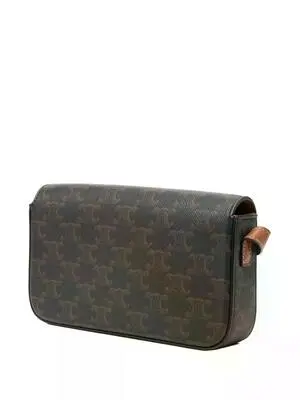Celine 2021 Triomphe Coated Canvas Claude Shoulder Bag - Brown