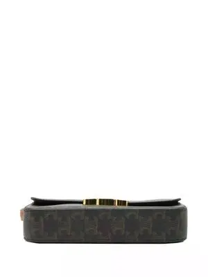 Celine 2021 Triomphe Coated Canvas Claude Shoulder Bag - Brown