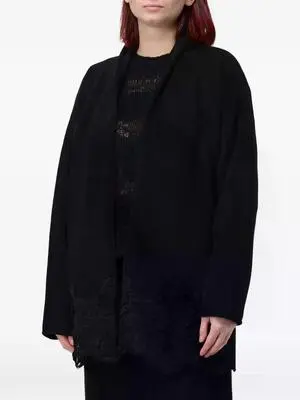 Fabiana Filippi Platinum Lace-trim Belted Cardigan