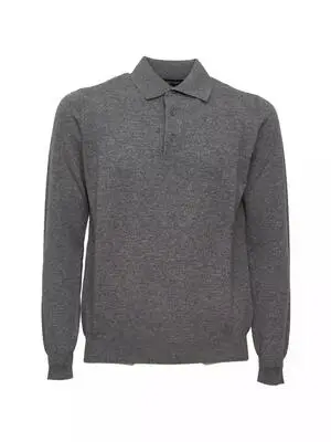 FILIPPO DE LAURENTIIS Long-sleeve Polo Shirt - Grey