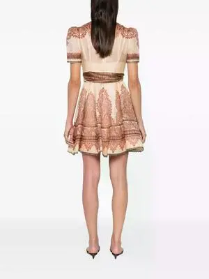 Zimmermann Paisley-print Belted Mini Dress