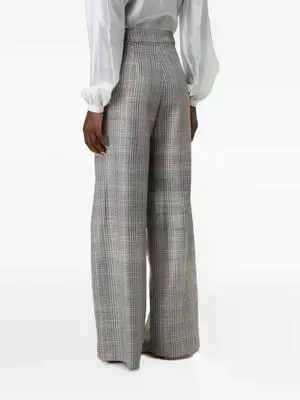 HANITA Check-pattern Wide-leg Trousers - Grey