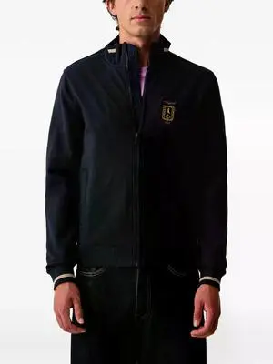 AERONAUTICA MILITARE Embroidered Zip-up Sweater - Blue