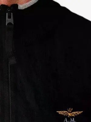 AERONAUTICA MILITARE Zip-up Embroidered Cardigan