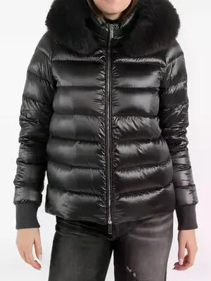 MOORER Layered Fur-trim Jacket