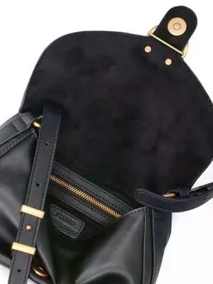 Pinko Medium Leather Bag With Love Birds Diamond Cut Buckle