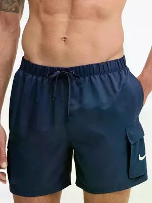 Nike Logo-embroidered Cargo Swim Shorts - Blue