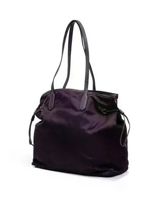 Prada 2010-2026 Saffiano Trimmed Tessuto Tote Bag - Purple