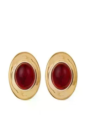 Givenchy Sculpted Gem Earrings In Metal And Resin - Gold