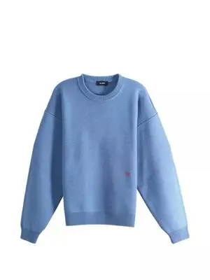 WILLY CHAVARRIA Logo-embroidered Crew-neck Sweater - Blue