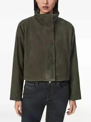 ALLSAINTS Funnel-neck Suede Jacket - Green