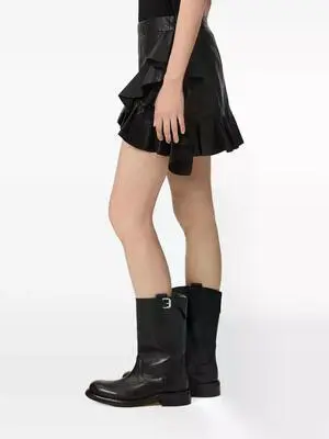 ALLSAINTS Luana Ruffled Leather Skirt