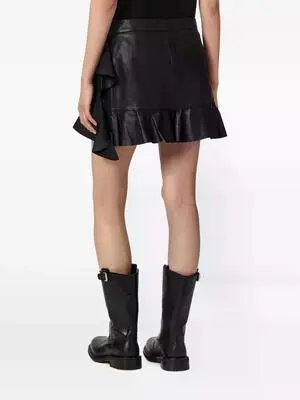 ALLSAINTS Luana Ruffled Leather Skirt