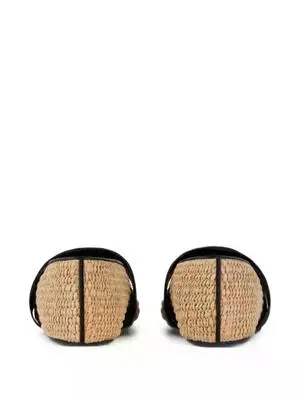 Givenchy Sliced Square Raffia-effect Ballerinas - Neutrals