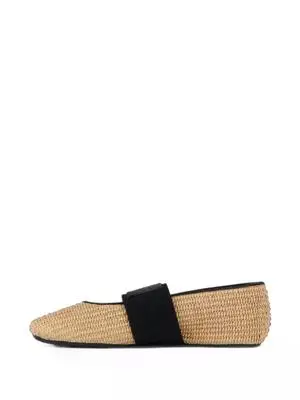 Givenchy Sliced Square Raffia-effect Ballerinas - Neutrals