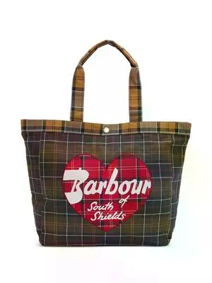 Barbour Large Tartan Heart-patch Tote Bag