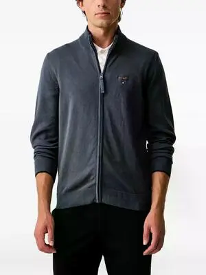 AERONAUTICA MILITARE Logo-embroidered Zip-up Cardigan - Blue