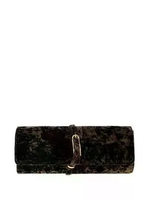 LIFFNER Velvet-effect Buckle-fastening Clutch Bag