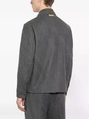 PAOLO PECORA Pinstriped Loose-fit Shirt Jacket