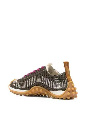 AMI Paris Mesh Panelled Sneakers - Brown