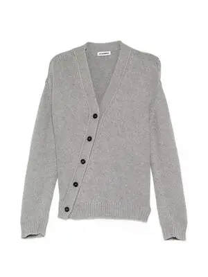 JIL SANDER Diagonal-buttoned V-neck Cardigan