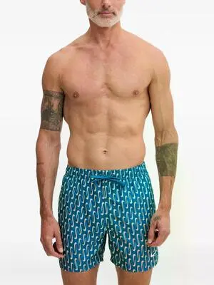 Nike Logo-print Drawstring Swim Shorts - Blue