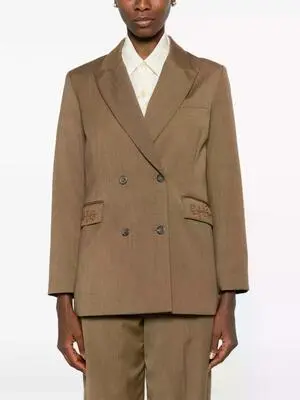 FORTE_FORTE Bead-embellished Double-breasted Blazer