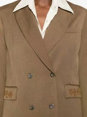 FORTE_FORTE Bead-embellished Double-breasted Blazer