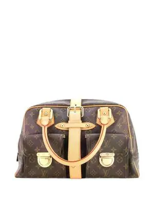 LOUIS VUITTON Manhattan Handbag Monogram Canvas Gm Satchel - Brown