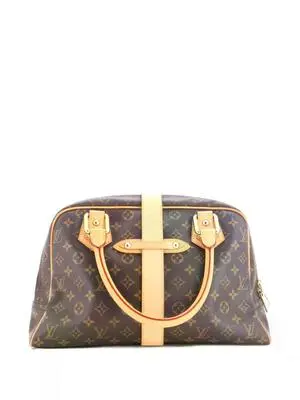LOUIS VUITTON Manhattan Handbag Monogram Canvas Gm Satchel - Brown