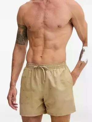 Nike Logo-embroidered Swim Shorts - Neutrals