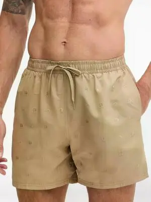 Nike Logo-embroidered Swim Shorts - Neutrals