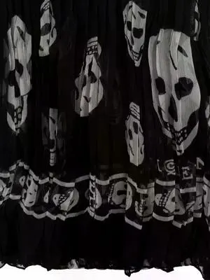 Alexander McQueen Skull Crinkled Scarf - Black