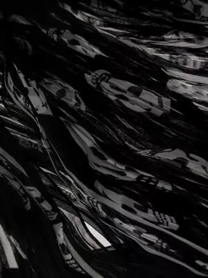 Alexander McQueen Skull Crinkled Scarf - Black