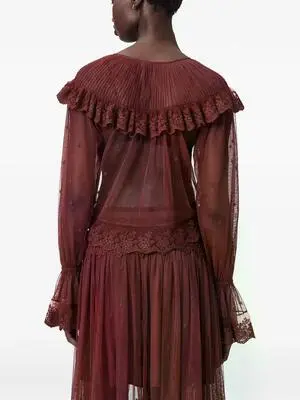 ALLSAINTS Ruffled Lace-trim Blouse