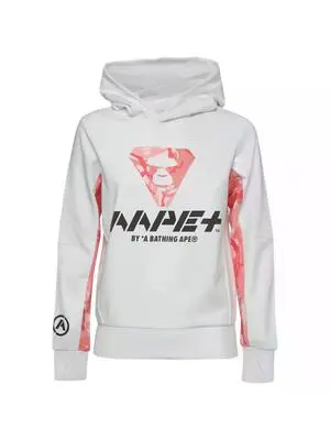 A BATHING APE Logo Camo-print Hoodie - White