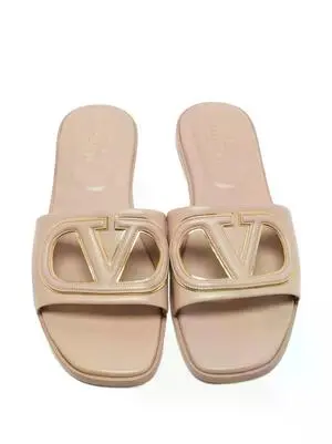 Valentino Garavani Vlogo Leather Slides