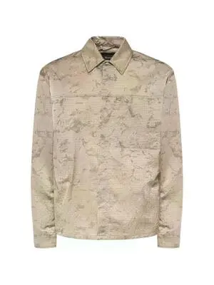 Herno Marble-print Grid-texture Shirt