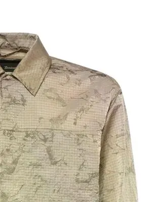 Herno Marble-print Grid-texture Shirt