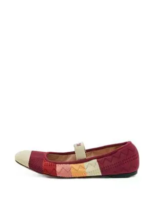 Fendi Striped Knit Ballet Flats