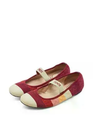 Fendi Striped Knit Ballet Flats