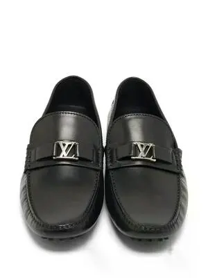 LOUIS VUITTON Hockenheim Leather Loafers - Black