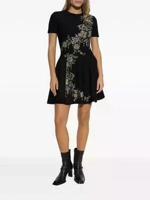 Alexander McQueen Floral-print Mini Dress - Black