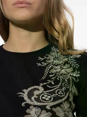 Alexander McQueen Floral-print Mini Dress - Black