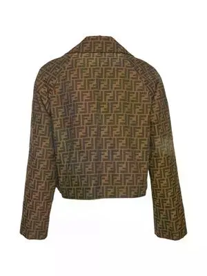Fendi Zucca Jacquard Crystal-embellished Blazer