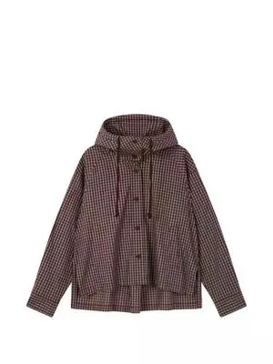 STUDIO TOMBOY Check-print Hooded Shirt Jacket