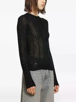 HAIKURE Sey Semi-sheer Cable-knit Sweater - Black